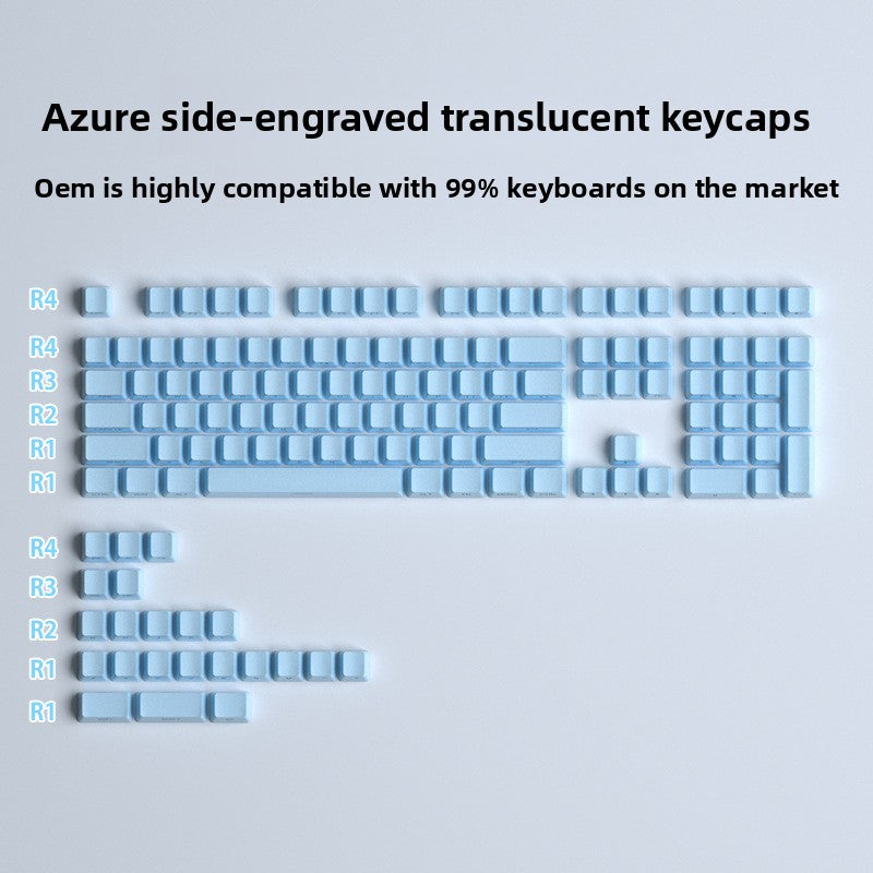 Secret Agent Side-Engraved Translucent Keycaps Small Full Set Gradient ...